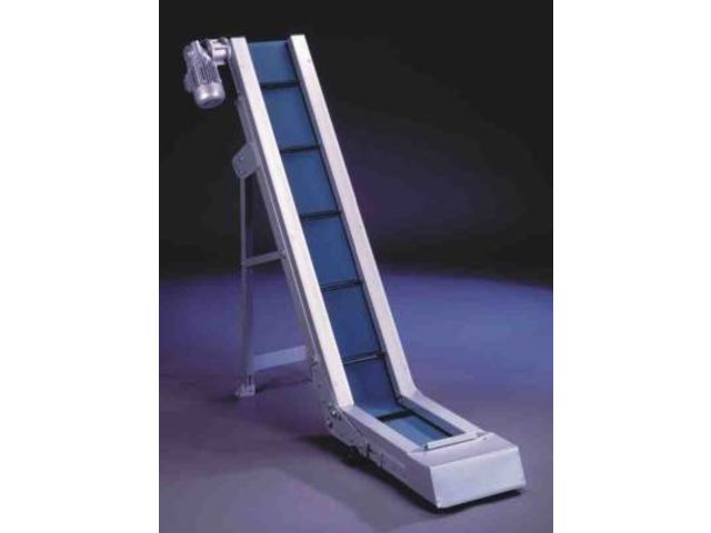 Angled belt conveyor in aluminium GAL - 60 - K with slatted belt ...