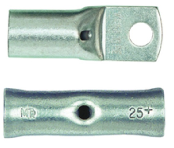 Copper tubular lug with narrow palm and butt connectors | Contact ...