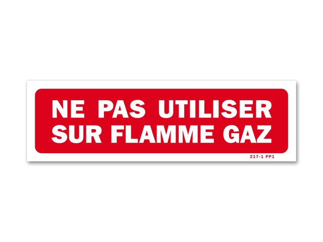 Do not use on gas flame prohibition sign | Contact SBE DIRECT