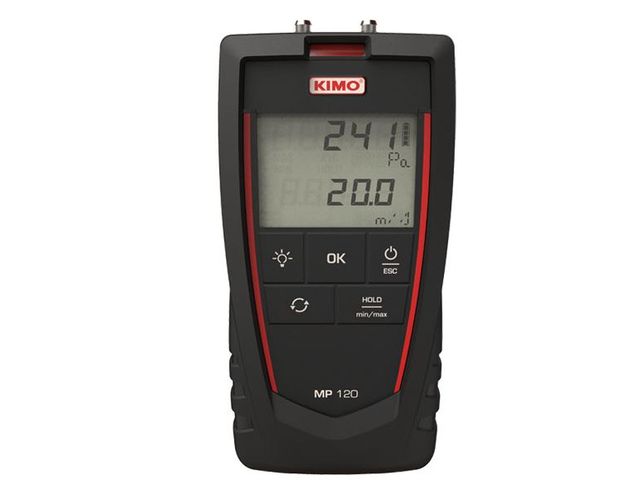 Micromanometer with air velocity calculation with Pitot tube MP120 ...