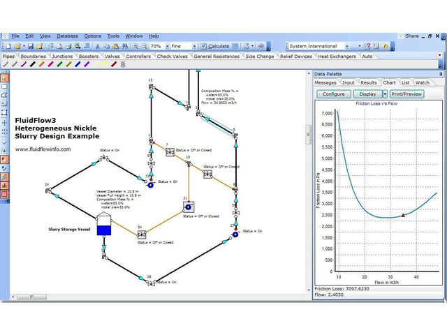 Pipe flow and pressure drop calculations software FLUIDFLOW | Contact ...