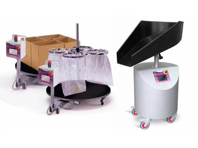 Rotary slide for the loading of bags and boxes | Contact DK TECHNOLOGIES