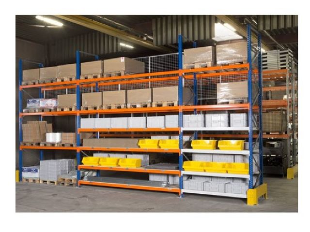 Shelving with longitudinal beams and EPSIRACK shelves | Contact MANORGA
